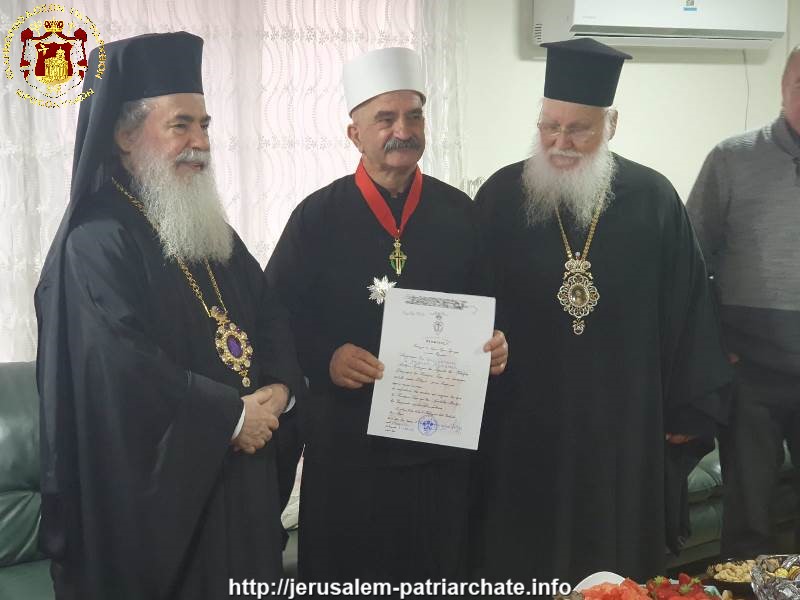 HIS BEATITUDE THE PATRIARCH OF JERUSALEM THEOPHILOS DECORATES MR. YACUB ...